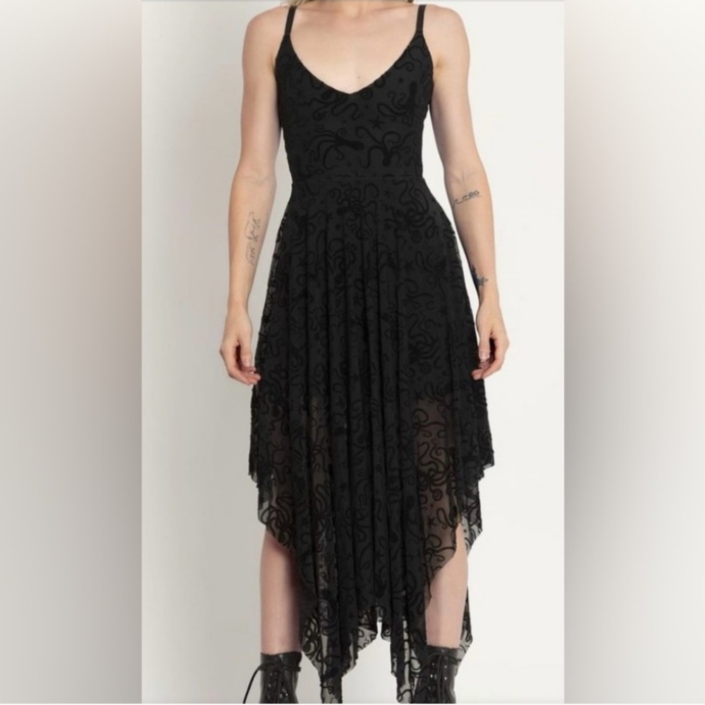 Blackmilk Flocktapus Sheer Handkerchief Dress - Gem